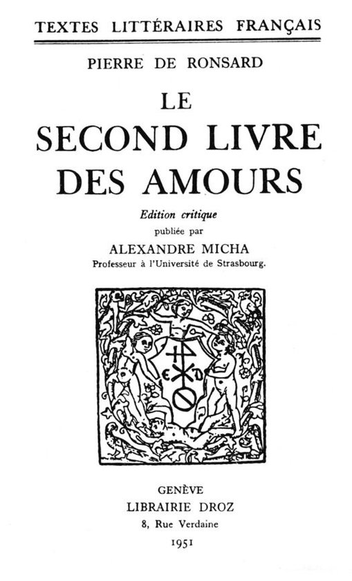 Textes littéraires français - Le second Livre des amours (ebook ...
