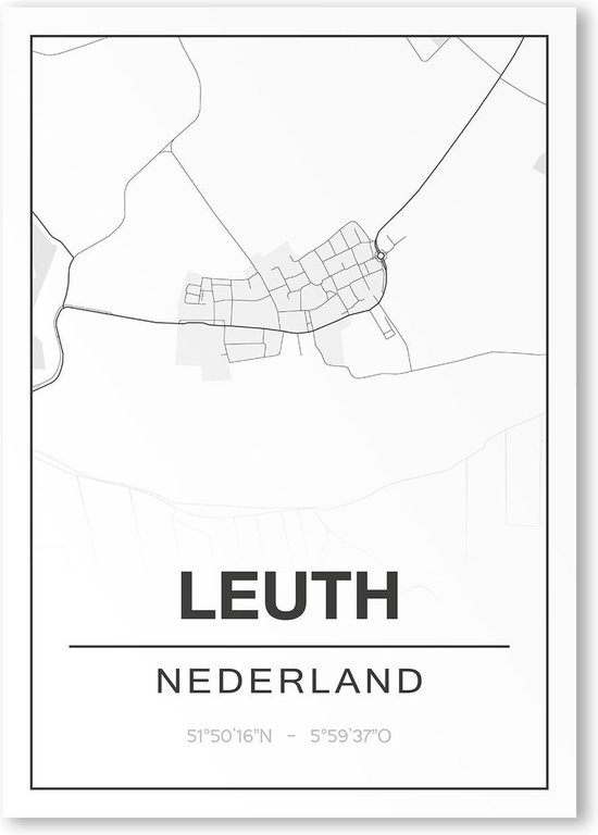 Poster/plattegrond LEUTH - 30x40cm | bol