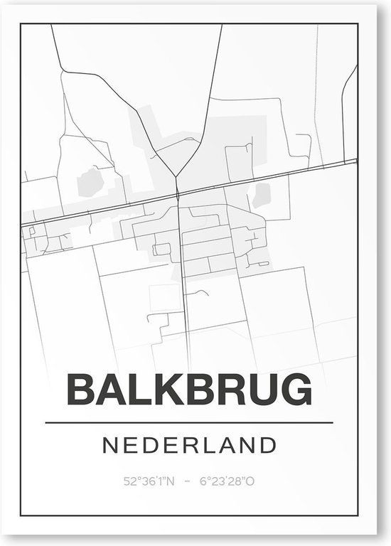 Poster/plattegrond BALKBRUG - 30x40cm | bol