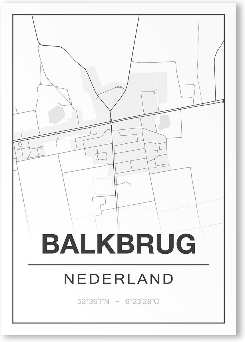 Poster/plattegrond BALKBRUG - 30x40cm | bol.com