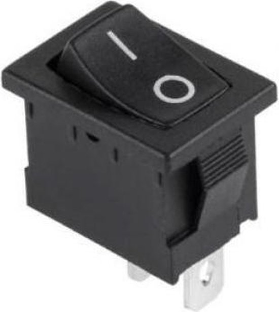 Wipschakelaar 1p aan-uit klein zwart | bol