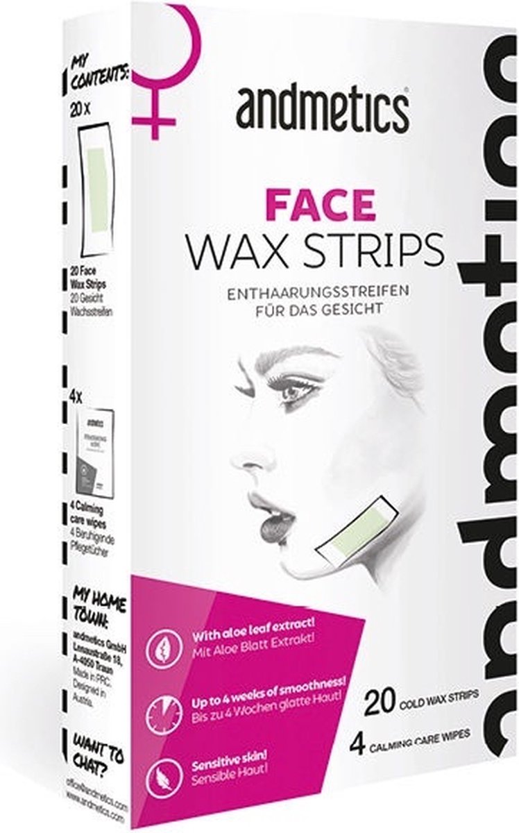 Andmetics Face Wax Strips - ontharings strips voor het gezicht | bol
