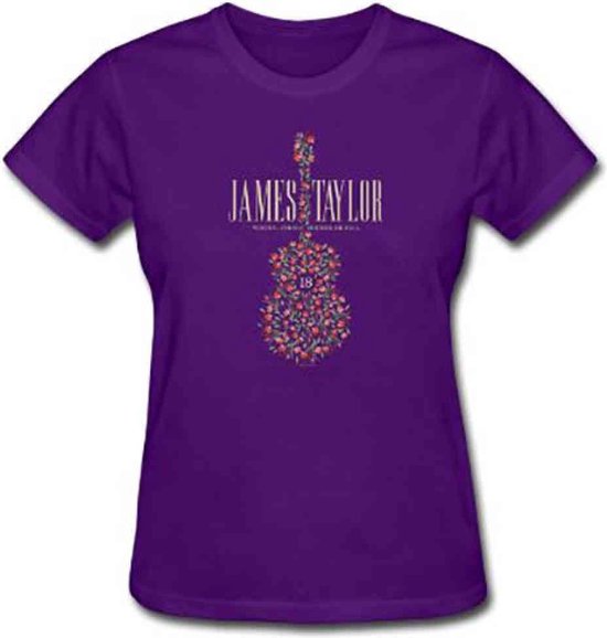 James Taylor Dames Tshirt -S- 2018 Tour Flower Guitar Paars | bol.com