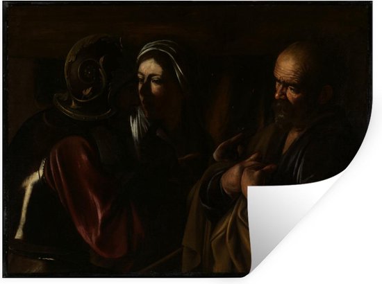 Sticker Muursticker Caravage - Le Reniement de Pierre - peinture du ...