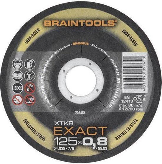 Rhodius 206683 Braintools XTK8 Exact Doorslijpschijf - Extra dun - 115 x 22,23 x 0,8mm... | bol