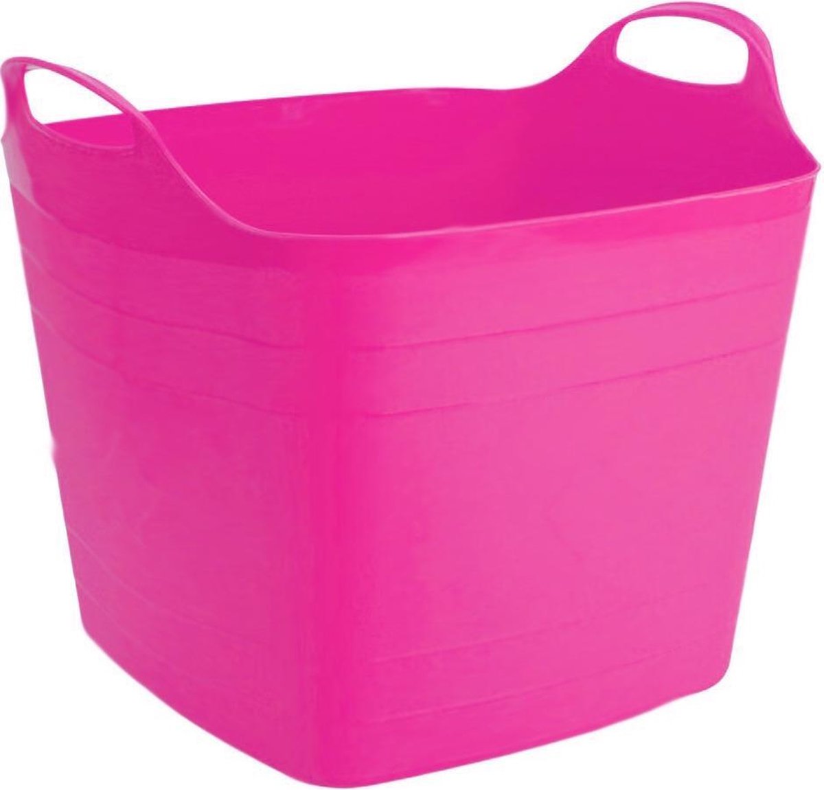 2x stuks flexibele kuip emmer/wasmand vierkant fuchsia roze 40 liter - Opbergmanden | bol.com