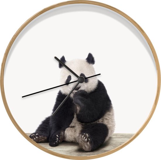 Klok Animalprintshop Ø 30 cm - Panda dierenprint kinderkamer - Modern ...