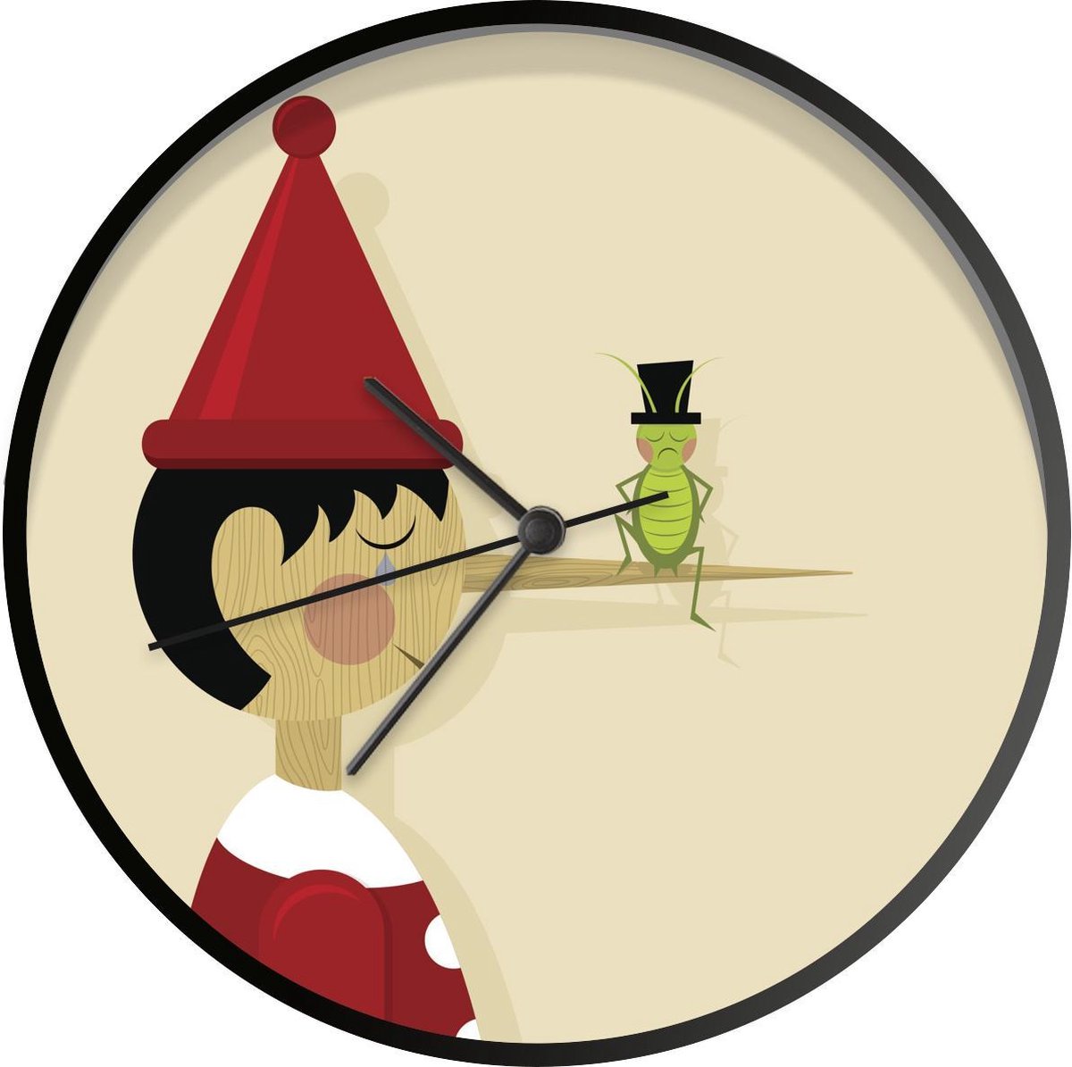 Klok Pinocchio illustration Ø 30 cm - Une illustration de Pinocchio et ...