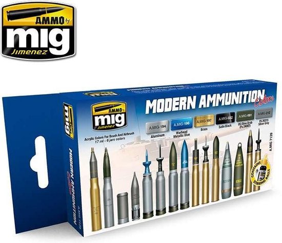 AMMO MIG 7129 Modern Ammunition - Acryl Set Verf set | bol.com