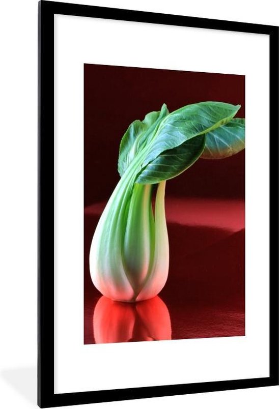 Fotolijst incl. Poster - paksoi rode achtergrond - 60x90 cm ...