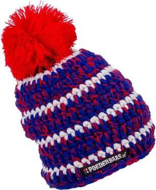 Poederbaas Muts warme wintermuts Babymuts - rood/wit/blauw - - | bol