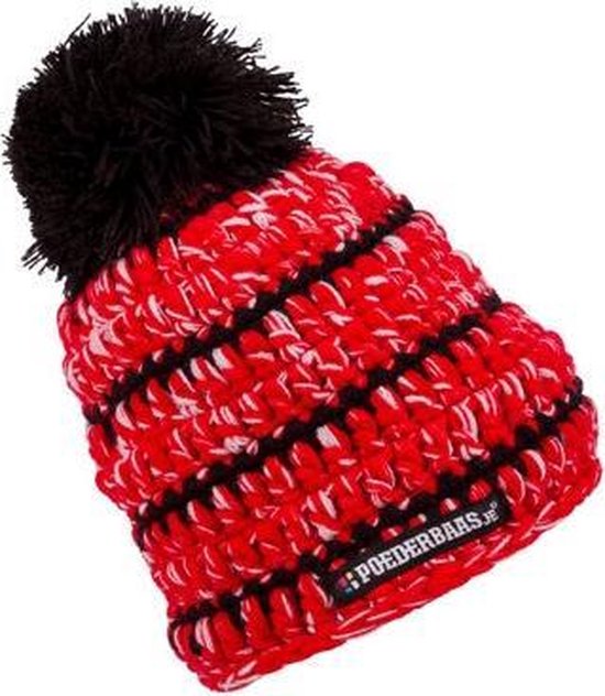 Poederbaas Muts warme wintermuts Babymuts gehaakt - zwart/rood/wit ...