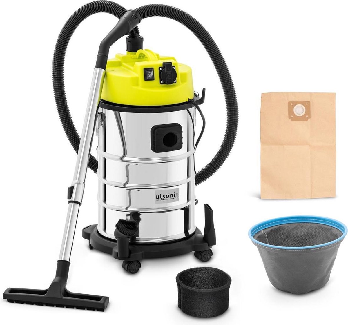 ulsonix Nat droog stofzuiger - 1400 Watt - 30 l - katoen filter | bol.com