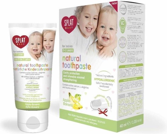 Splat Tandpasta Junior Appel/Banaan - Tandpasta - 40ml - 0-3 Jaar | bol