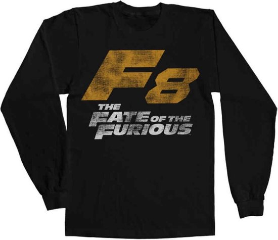 The Fast And The Furious Longsleeve shirt -XL- F8 Distressed Logo Zwart ...