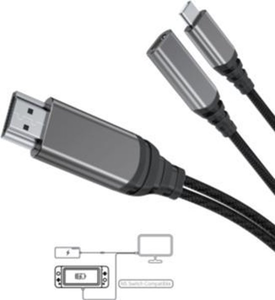 WIWU - USB-C naar HDMI Kabel - Voeding geschikt voor Nintendo Switch ...