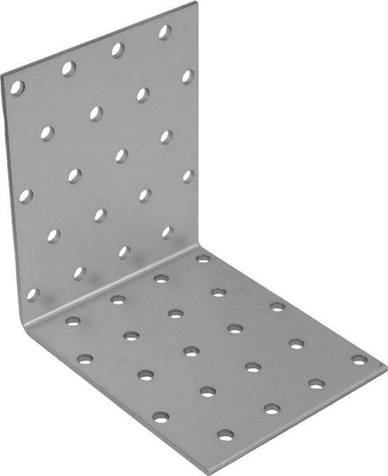 10x Long Perforated Angles / galvanized steel - 100x100x80 mm ...