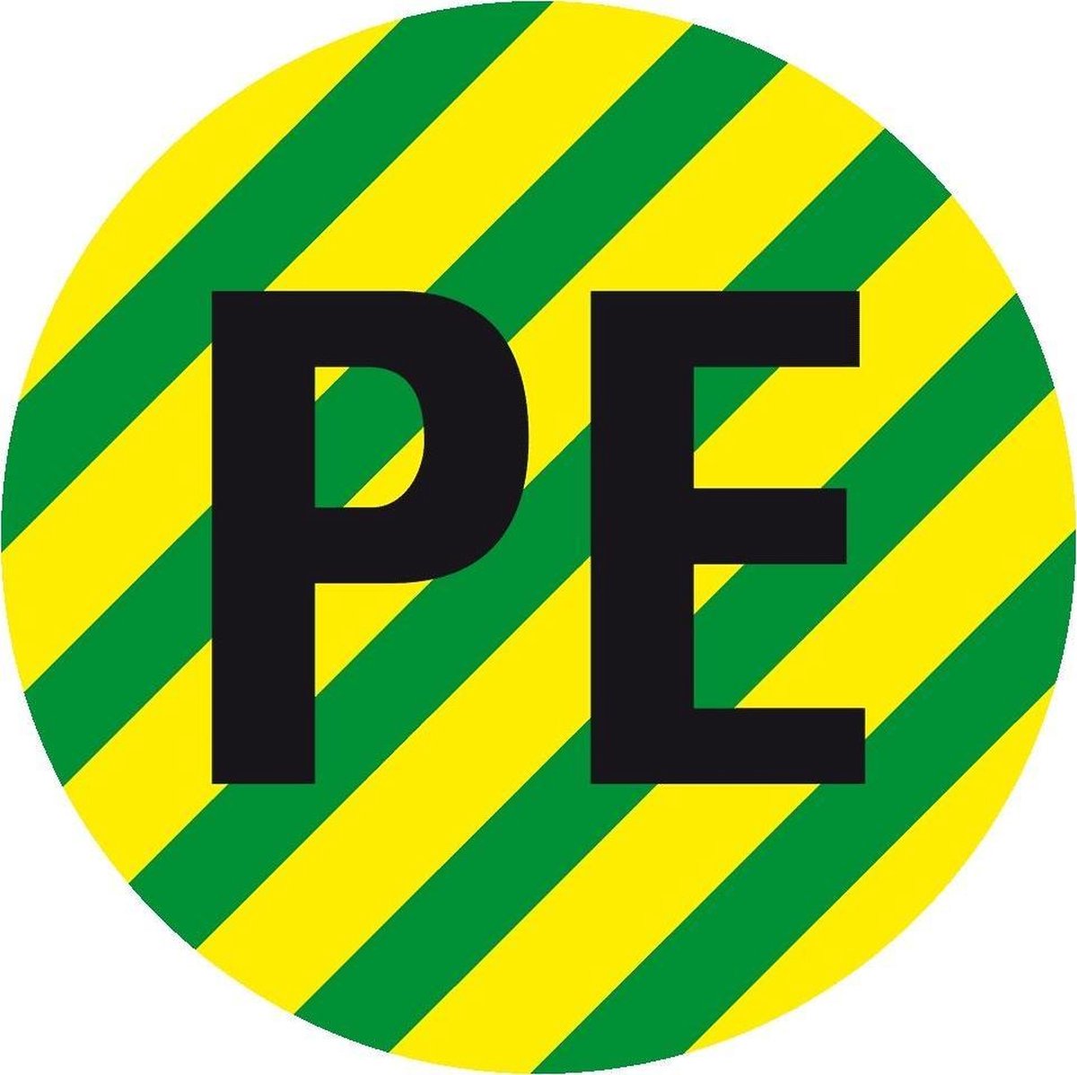 Beschermende PE geleider sticker op rol, groen geel 12,5 mm - 500 per ...