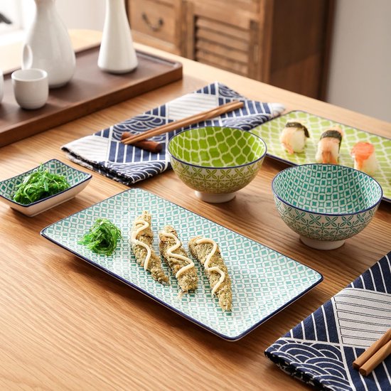 Macaron Sushi-set, porselein, 8-delige serviesset voor 2 personen | bol