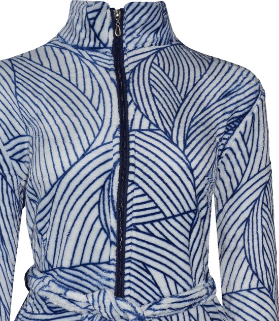 Dames huispak fleece benyson met rits band donker blauw S/M | bol