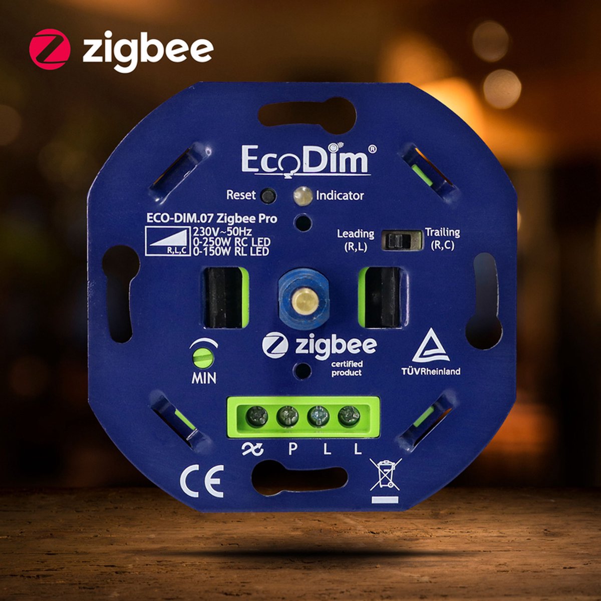 EcoDim Zigbee led dimmer, ECO-DIM.07 Zigbee Pro, druk/draai, inbouw ...