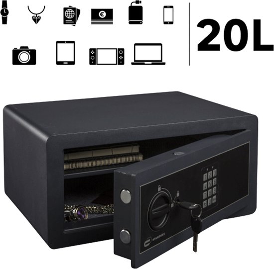 STANDERS - Coffre-fort électronique - 20L - 30 x 43 x 20 cm - Coffre-fort mural -... | bol