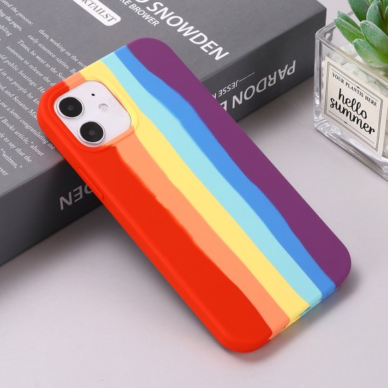 Peachy Rainbow Pride siliconen hoesje voor iPhone 12 mini - pastel ...