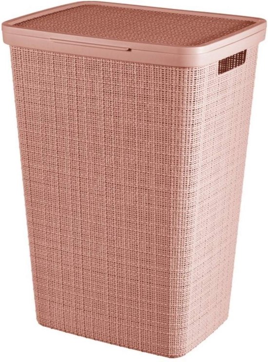 Curver Wasmand Met Deksel Jute-Look 58L Roze | bol