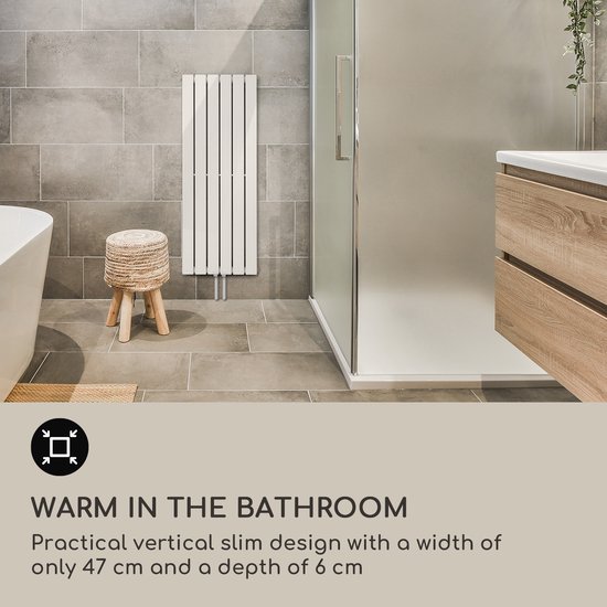 Blumfeldt Badkamerradiator - Design radiator - Zuinige platte radiator ...