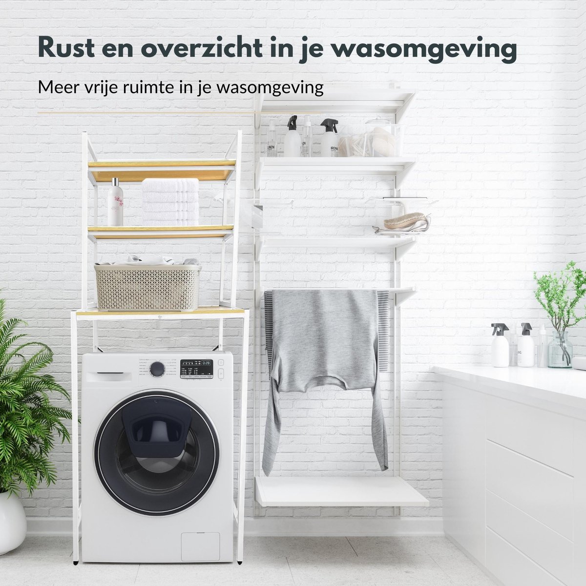 Neatlab Wasmachine Kast - Wasmachine Ombouw en Meubel Rek - 3 laagse ...