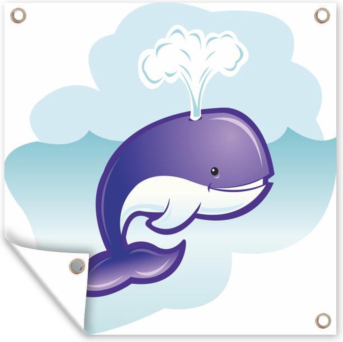 Tuin decoratie Een illustratie van een cartoon walvis - 40x30 cm | bol.com