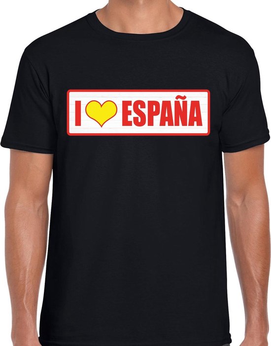 I love Espana / Spanje landen t-shirt met bordje in de kleuren van de ...