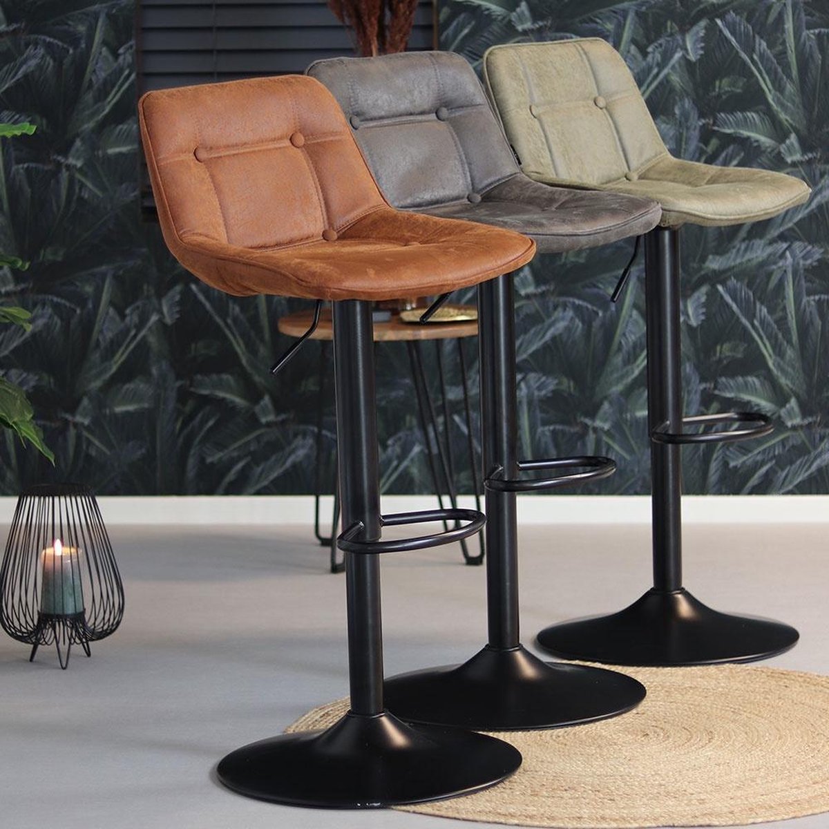 Bronx71® Barkruk industrieel Rocky antraciet- Barstoel in hoogte ...