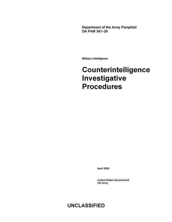Department of the Army Pamphlet DA PAM 381-20 Military Intelligence ...