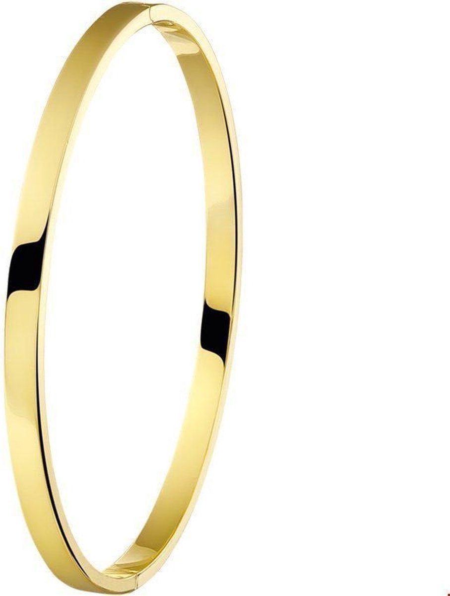 Zilgold Bangle Scharnier Massief Vlakke Buis 4 X 60 mm - Geelgoud Met ...