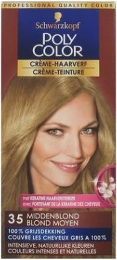Schwarzkopf Poly Color CrÃ¨me Haarverf 35 Middenblond - 1 stuk | bol.com