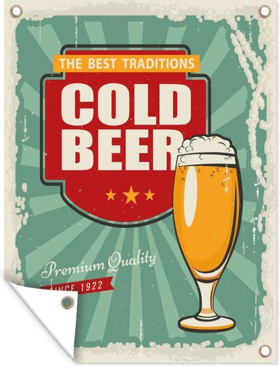 Tuinposter - Tuindoek - Tuinposters buiten - Mancave - Bier - Vintage ...