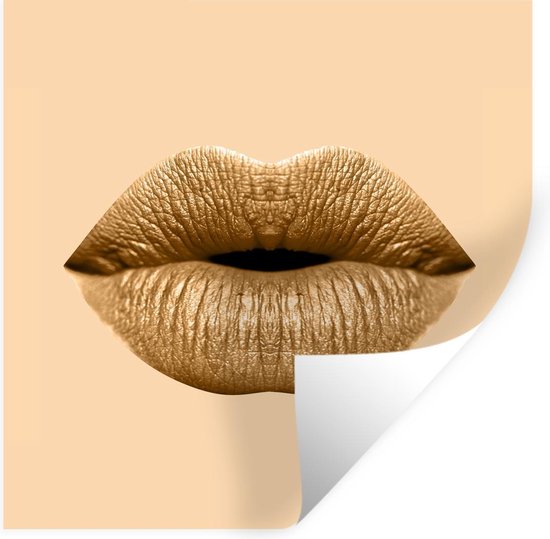 Muurstickers - Sticker Folie - Lippen - Pastel - Bruin - 120x120 cm ...