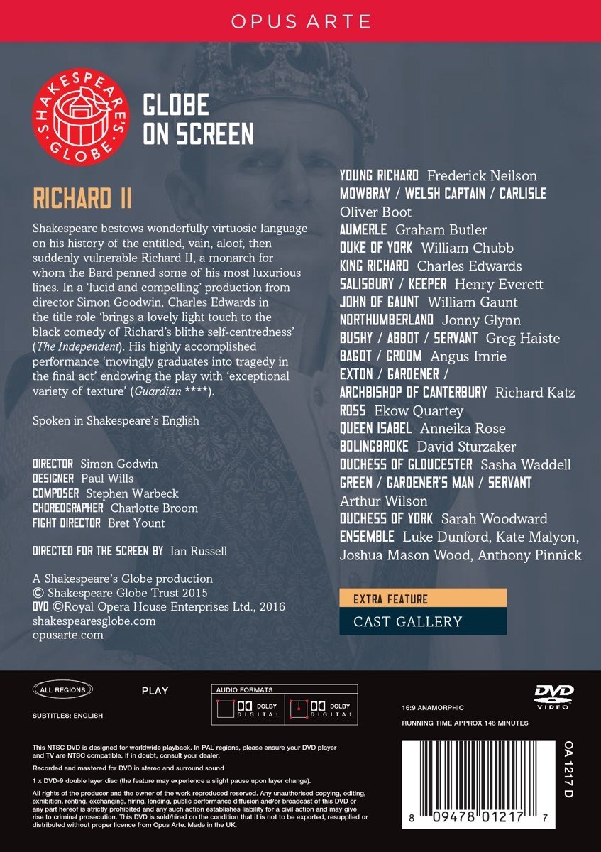 Shakespeares Globe - Richard II (DVD), Shakespeares Globe | Muziek | bol