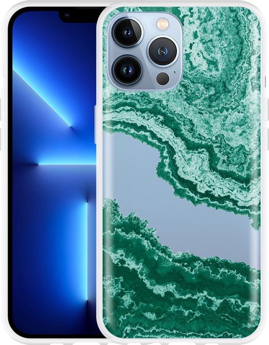 iPhone 13 Pro Max Hoesje Turquoise Marble Art - Designed by Cazy | bol