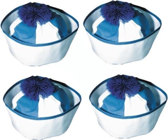 8x stuks blauw matrozen hoedjes / matrozenpetjes - Verkleed en carnaval ...