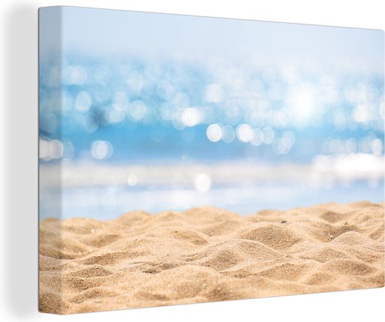 Canvas Schilderij Strand - Zee - Zand - 120x80 cm - Wanddecoratie | bol.com