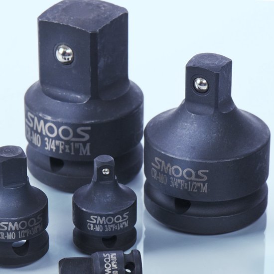 Smoos® Kracht verloopdop van 1/2 naar 3/8 - 3 stuks - Zwart | bol