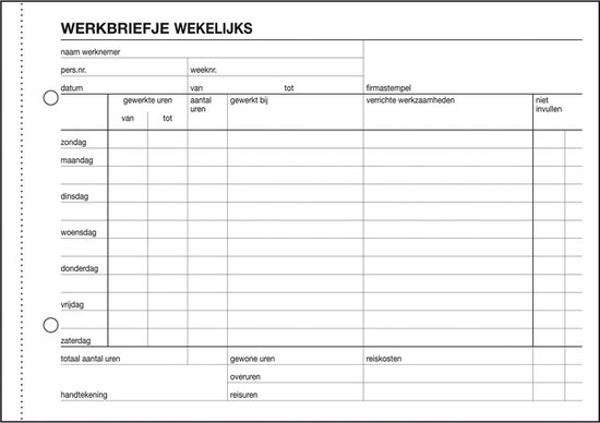 Sigel werkbriefjes blok - Expres - A5 - wekelijks - 50 vel - SI-30255 | bol