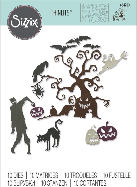 Sizzix Thinlits Snijmal Set - Creeps - 10 stuks | bol.com