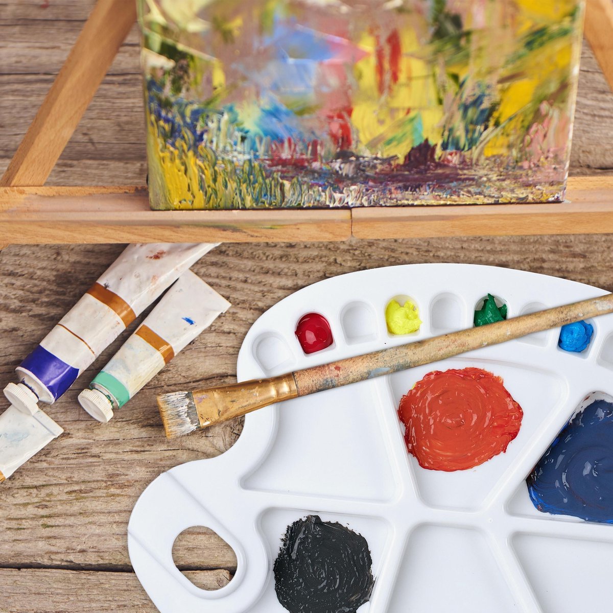 bol.com | relaxdays schilderspalet - palet - verfpalet - mengpalet - 20 ...