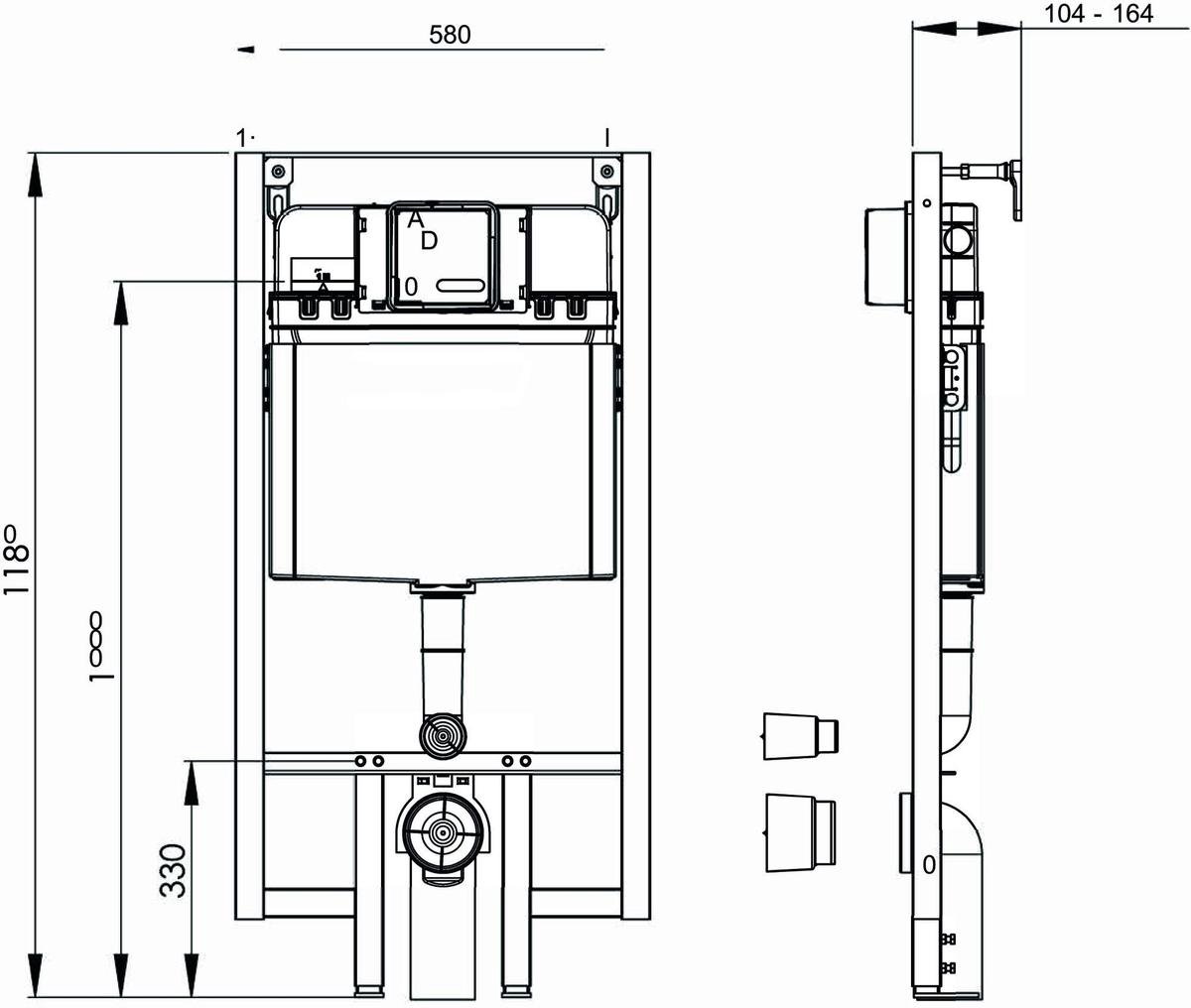 Ben Slim Flush Inbouwreservoir 118cm | bol