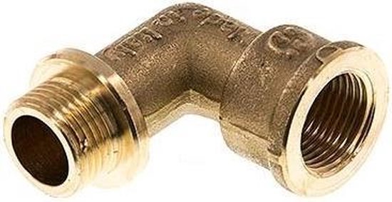 G 1 1/2'' F/M Messing L-Fitting 90graden 16 Bar - FL2E-FM-B-112G | bol