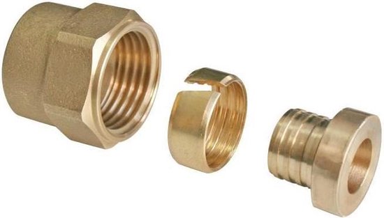 SOMATHERM Drukfitting PER recht Vrouw met roterende moer 3 / 8-12 | bol