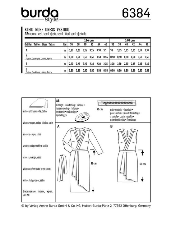 Burda Naaipatroon 6384 - Jurk in variaties | bol.com